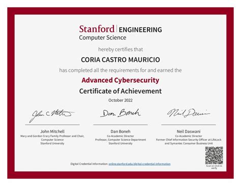 Mauricio Coria Castro On Linkedin Cybersecurity Stanfordonline Stanford 11 Comments