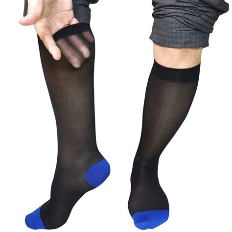 Тонкие прозрачные нейлоновые шелковые мужские носки для Фетиш коллекции сексуальные мужские