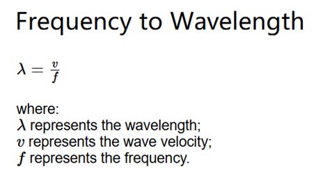 Frequency To Wavelength Calculator
