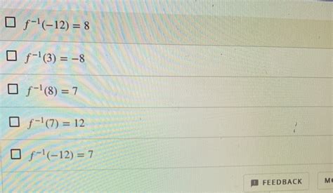 Solved Question Supposef Is A One To One Function With The Chegg Com