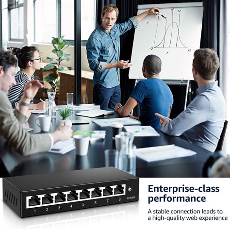 8 Port Gigabit Ethernet Switch Unmanaged Vimin Network Ethernet Splitter Desktop Or Wall Mount