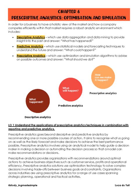 Chapter 6 Prescriptive Analytics Optimisation And Simulation Chapter