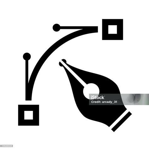 Bezier Curve Line Pen Tool And Anchor Points Stock Illustration Download Image Now Cartoon