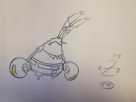 Spongebob Squarepants Tv Animation Art Cel Production Drawing 119 Krabs Eur 85 45 Picclick It