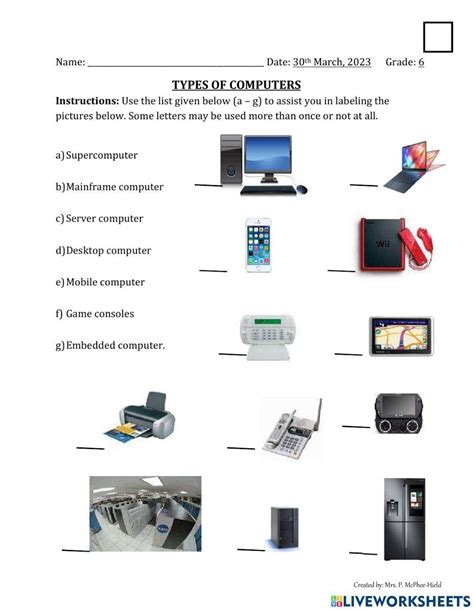 Categories Of Computers Online Activity Live Worksheets