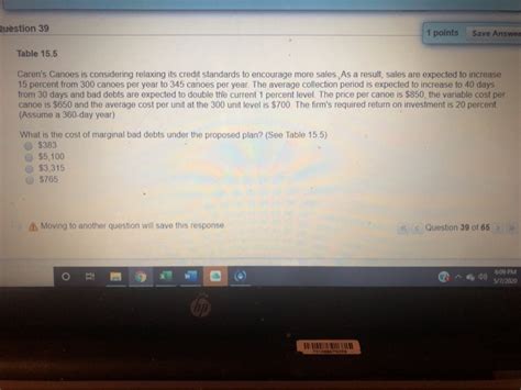 Solved Question 39 1 Points Save Answer Table 15 5 Carens