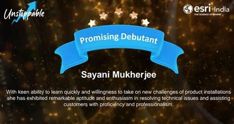 Sayani Mukherjee On Linkedin Award Unstoppable Esri