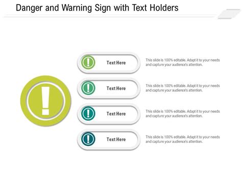 Danger And Warning Sign With Text Holders Ppt Powerpoint Presentation Galle