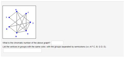 Solved What Is The Chromatic Number Of The Above Graph List Chegg Com