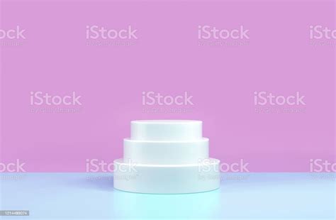 둥근 연단 받침대 또는 플랫폼 제품 프리젠 테이션을위한 화장품 배경 3d 그림 밝은 연단 광고 장소 빈 제품 스탠드 배경입니다