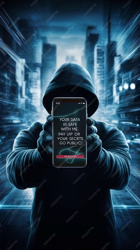 Smartphone Recording Hacker Asking Money For Ransom On Internet Premium Ai Generated Image