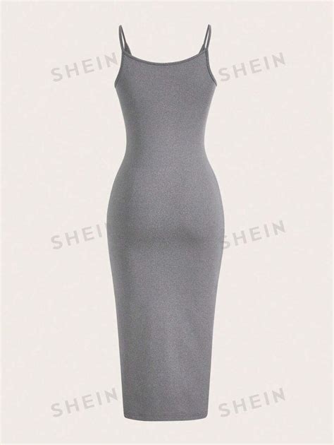 Shein Basics Solid Cami Bodycon Casual Dinner Dating Dress Shein Uk