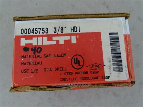Hilti Drop In Concrete Anchors 3 8 Hdi 40 Pcs 45753 Joseph Fazzio