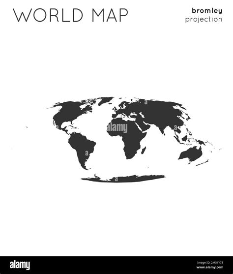World Map Globe In Bromley Projection Plain Style Modern Vector Illustration Stock Vector