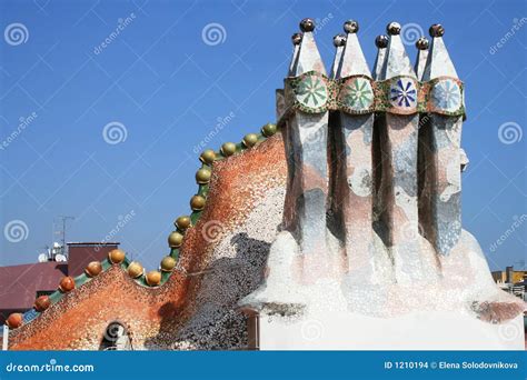 Casa Batllo S Roof Fragment By Antoni Gaudi Editorial Stock Image
