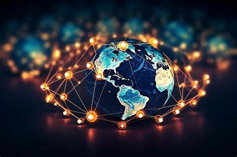 Premium Ai Image A Network Of Interconnected Globe Icons Representing