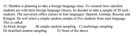 Solved 15 Sheldon Is Planning To Take A Foreign Language