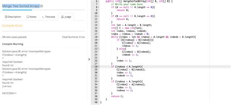 merge two sorted arrays 作业部落 cmd markdown 编辑阅读器