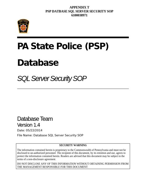 Appendix T Database Sql Server Security Sop 6100038971 Pdf Databases Microsoft Sql Server
