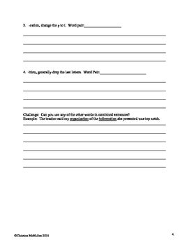 Suffixes Ation Cation Ition By Christina McMullen TPT