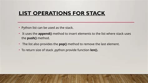 Data Structure Stack Operation In Python Pptx