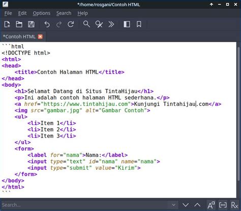 memahami bahasa html untuk pembuatan halaman web