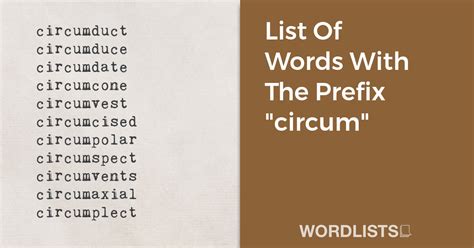 List Of Words With The Prefix Circum