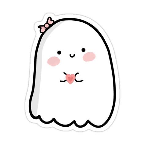 Cute Ghost Sticker For Sale By Serencupidity Cute Laptop Stickers