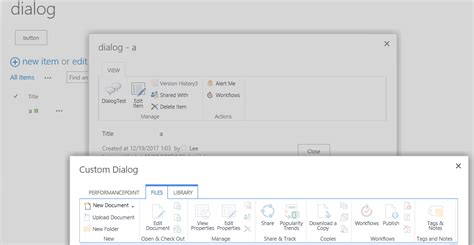 Sharepoint Enterprise Custom Action In Ribbon Open In Dialog On Top