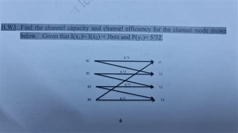 H W Find The Channel Capacity And Channel Chegg