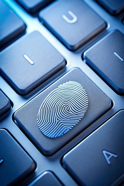 Fingerprint Keyboard Enhancing Security Concept Premium Ai Generated Image