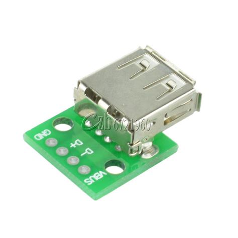Usb Female Port Connector Breakout Board 5v Power 2 54mm Header For Arduino Ebay