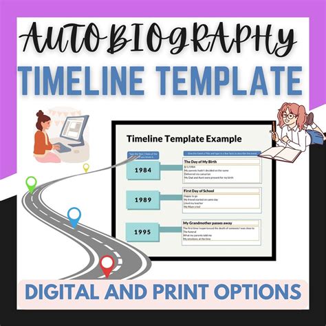 Autobiography Timeline Template Digital And Print Options Etsy