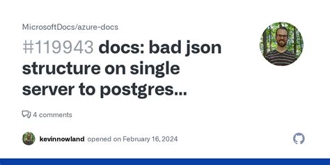 Docs Bad Json Structure On Single Server To Postgres Tutorial Page