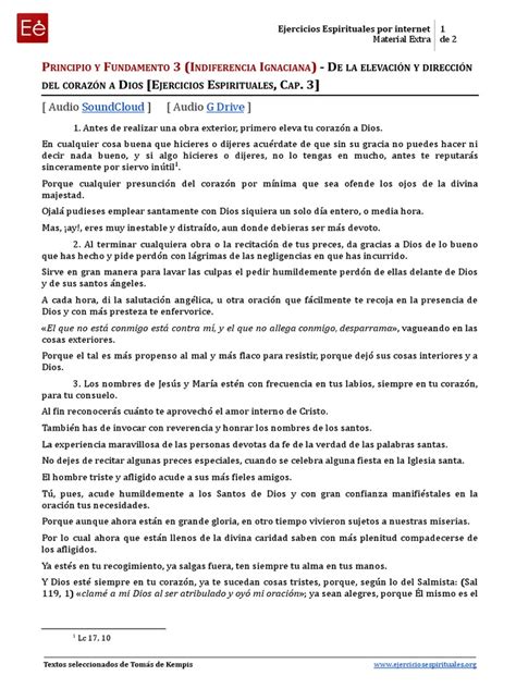 Principio Y Fundamento 3 Indiferencia Ignaciana Mat Extra Pdf