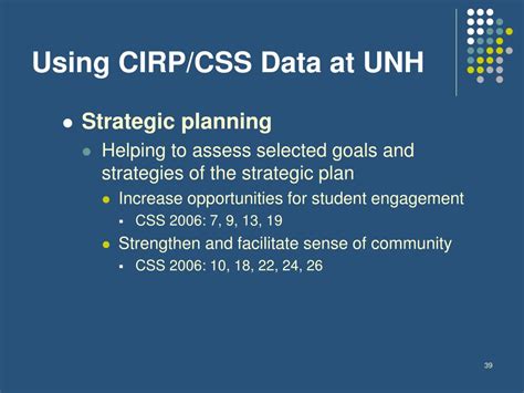 PPT Tracking College Babes Over Time Using CIRP CSS Data For Longitudinal Assessment