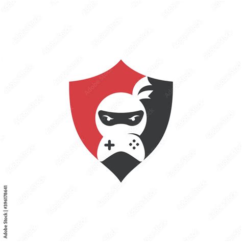 Ninja Game Shield Shape Concept Logo Design Ninja Gaming Logo Images Stock Vectors Ninja Game