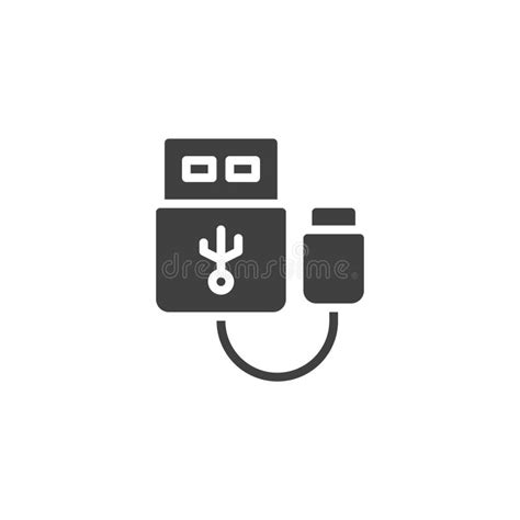 Usb Cable With A Plug Vector Icon Stock Illustration Illustration Of Pixel Symbol 364048498