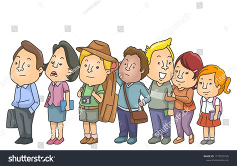 줄을 서서 기다리는 여러 사람들의 다양한 스톡 벡터로열티 프리 1170550726 Shutterstock