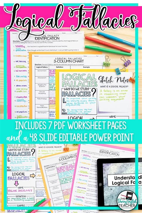 Logical Fallacies Teaching Unit Activities Quiz Sketch Notes PRINT DIGITAL