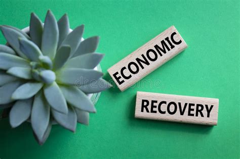 Economic Recovery Symbol Concept Words Economic Recovery On Wooden Blocks Beautiful Green