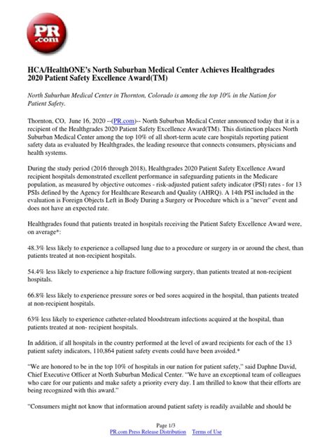 Hcahealthones North Suburban Medical Center Achieves Healthgrades