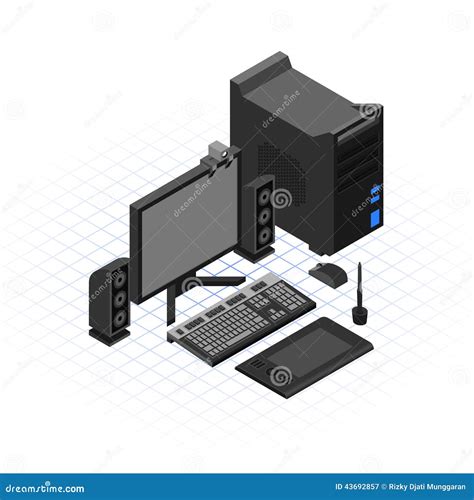 Isometric Computer Set Vector Illustration Stock Vector Image 43692857