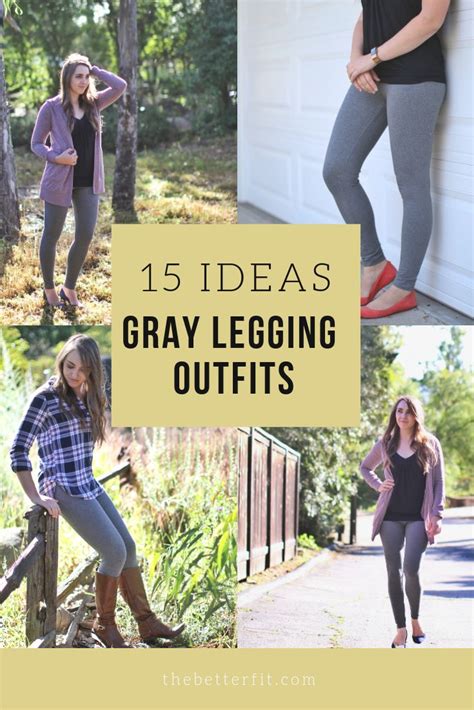 31 Outfit Ideas To Wear With Gray Leggings Grey Leggings Outfit Outfits With Leggings
