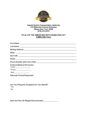 Fillable Online ADA Form Fax Email Print PdfFiller