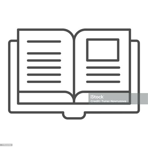 매거진 가는 줄 바 리 아이콘입니다 흰색으로 격리된 책 벡터 일러스트레이션을 엽니다 노트북 개요 스타일 디자인 웹 및 응용 프로그램을 위해 설계 Eps 10 0명에 대한