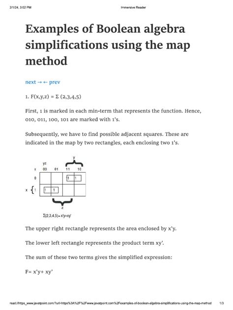 Boolean Algebra Simplifications Using The Map Method Pdf