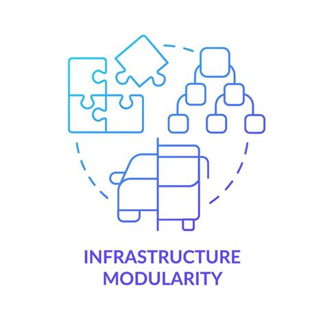 Infrastructure Modularity Blue Gradient Concept Icon Components Allocation Maas Requirement