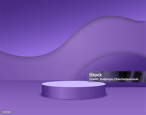3d 배경 제품 보라색 그라디언트 구체 키 큰 구체 배경은 보라색 물결 모양입니다 배치되는 제품의 명성을 높이기 위해 받침대에 대한 스톡 벡터 아트 및 기타 이미지 Istock