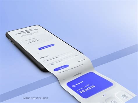 Premium Psd Realistic Smartphone With Scrolling Screen Of Banking App